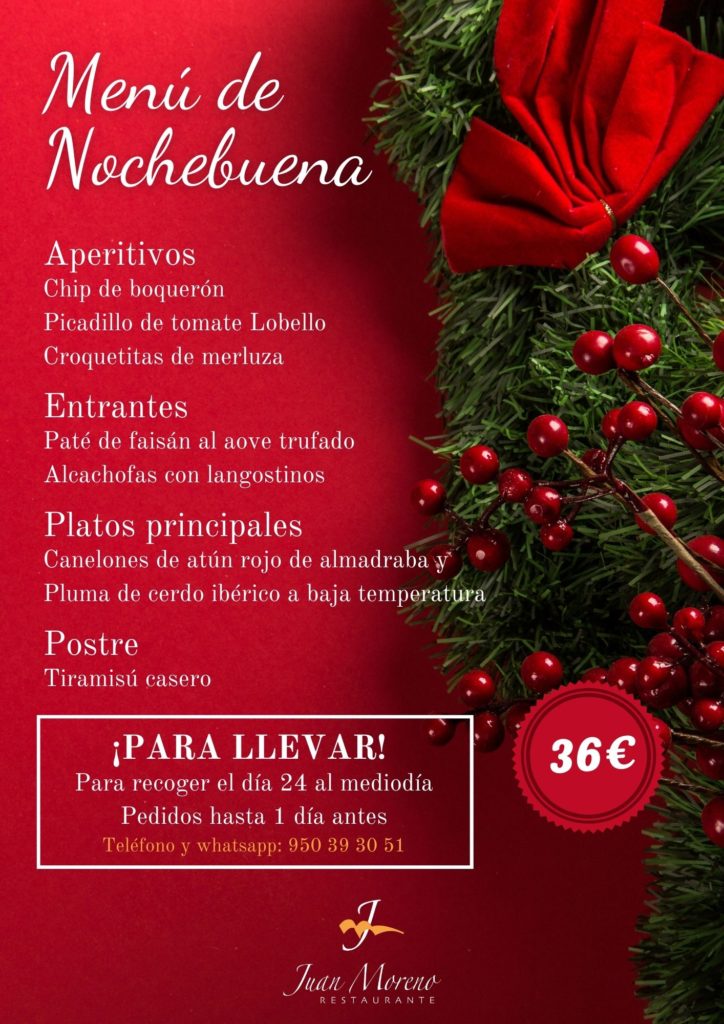 Menús de Nochebuena y Nochevieja (Para llevar)